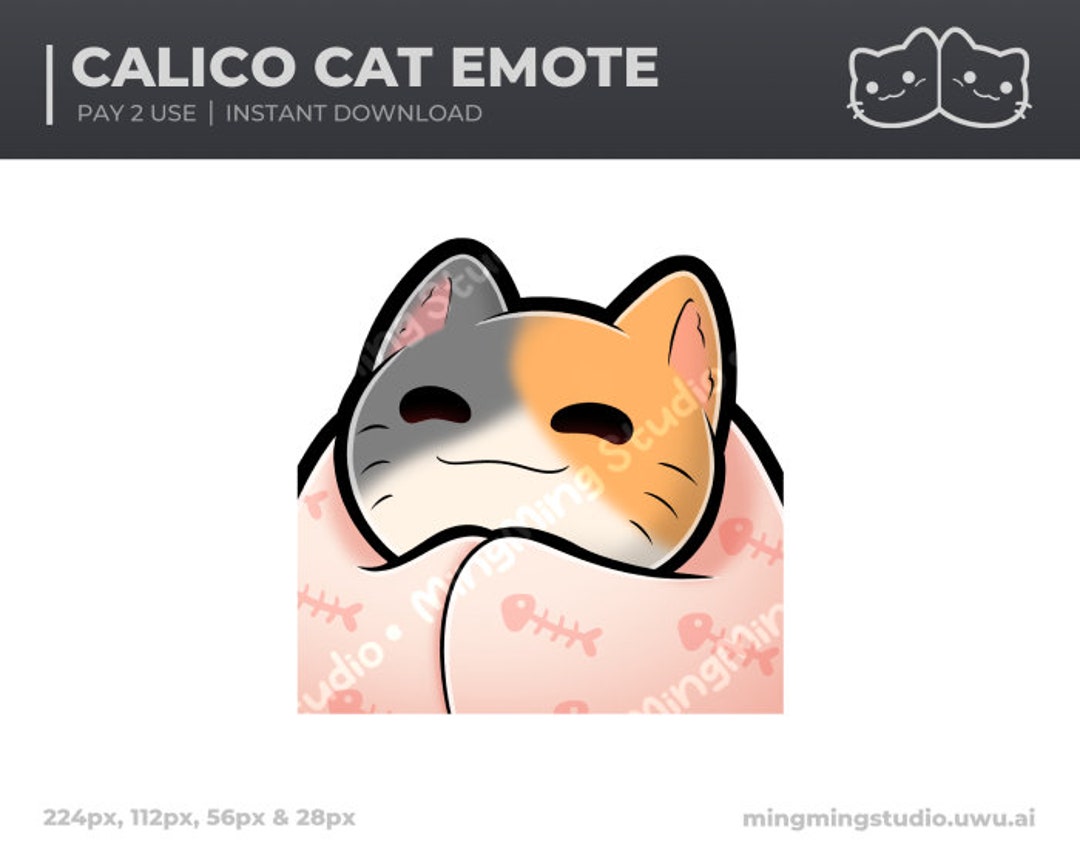 Chill Cat Emote Calico Cat Emote for Your Twitch Youtube - Etsy