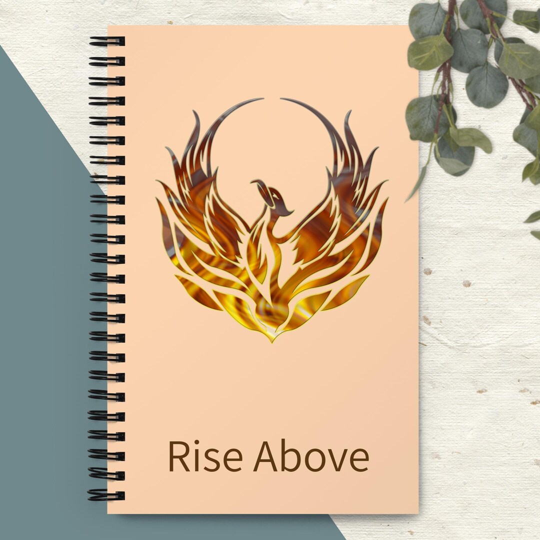 Phoenix "rise Above" Spiral Notebook, 140 Pages, Dotted Not Lined. - Etsy