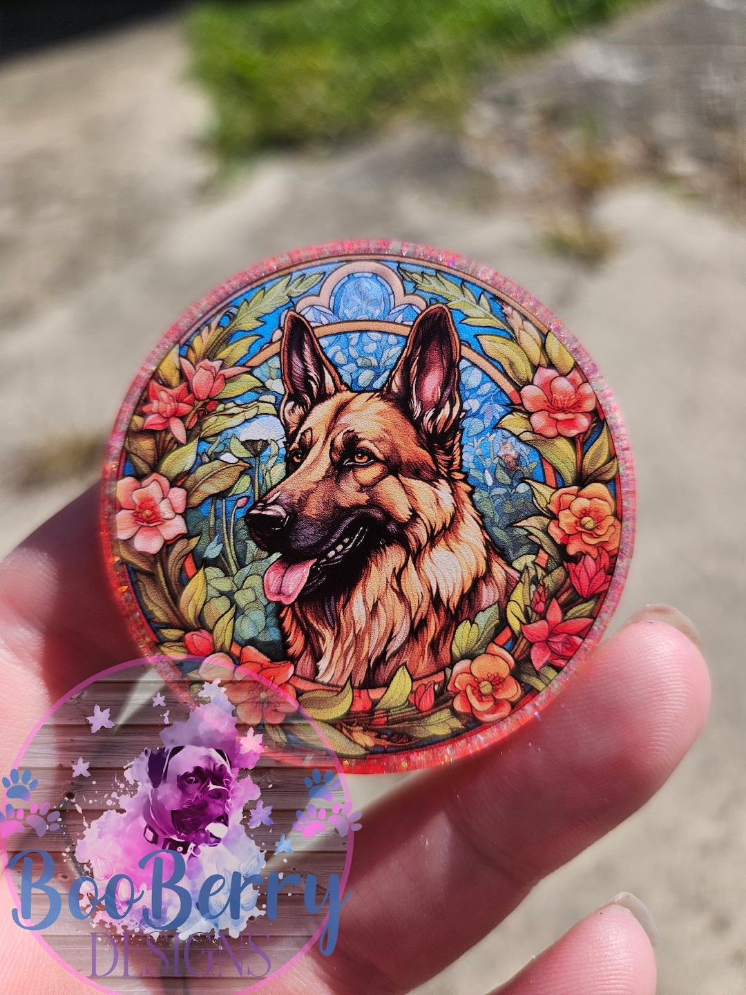 German Shepherd Badge Reel, Paperclip Bookmark, Keychain, Phone Socket ...