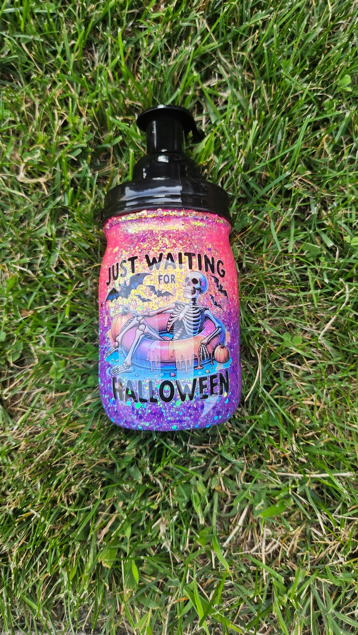 Mason Jar Halloween Spooky Season Skeleton Pumpkin Soap Dispenser - Etsy