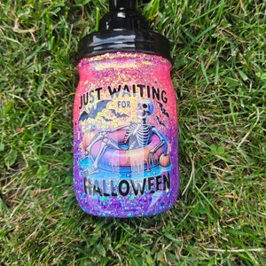 Mason Jar Halloween Spooky Season Skeleton Pumpkin Soap Dispenser - Etsy