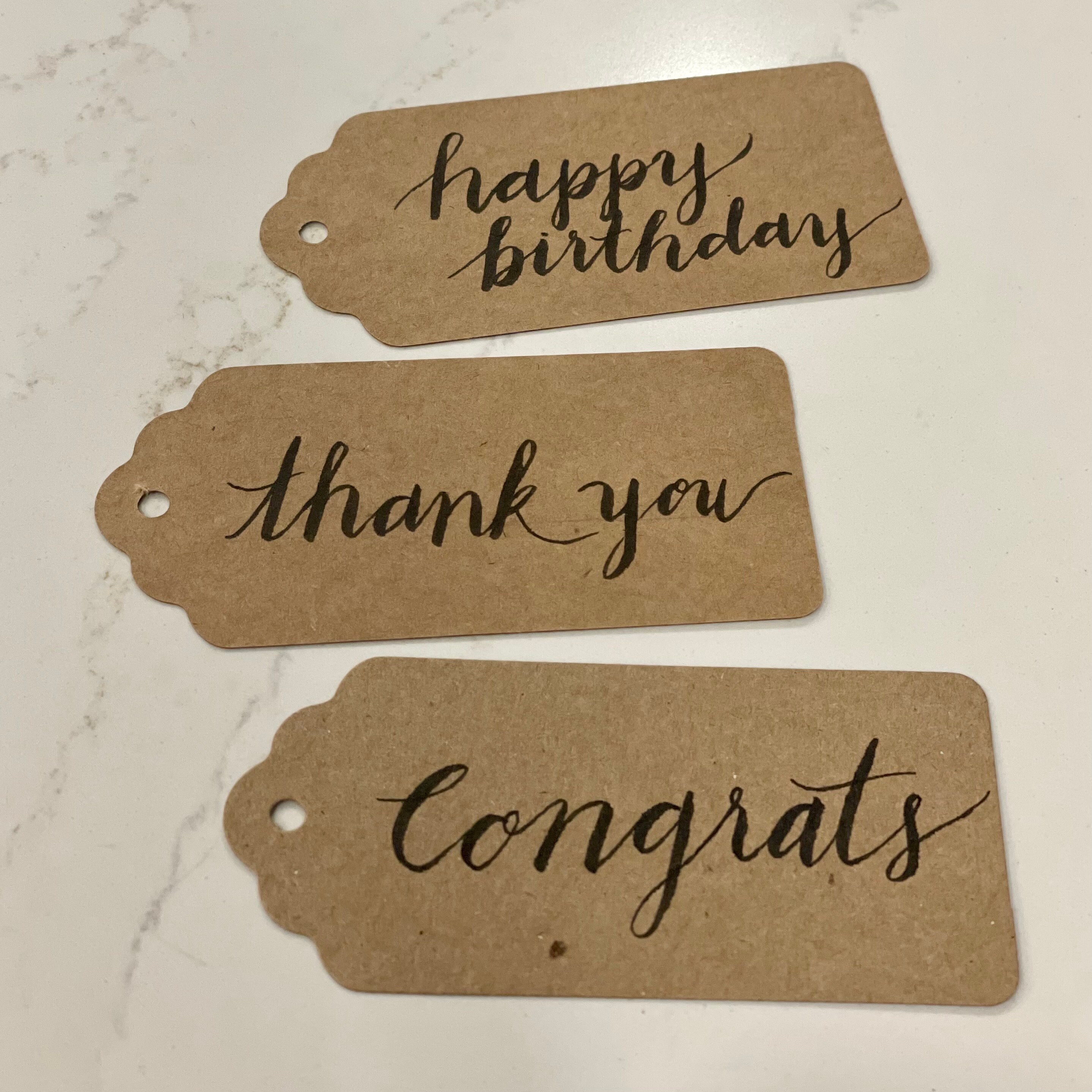 Handwritten Calligraphy Gift Tags | Personalized Kraft Tags - Etsy