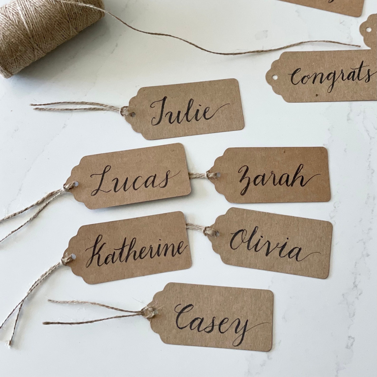 Handwritten Calligraphy Gift Tags | Personalized Kraft Tags - Etsy