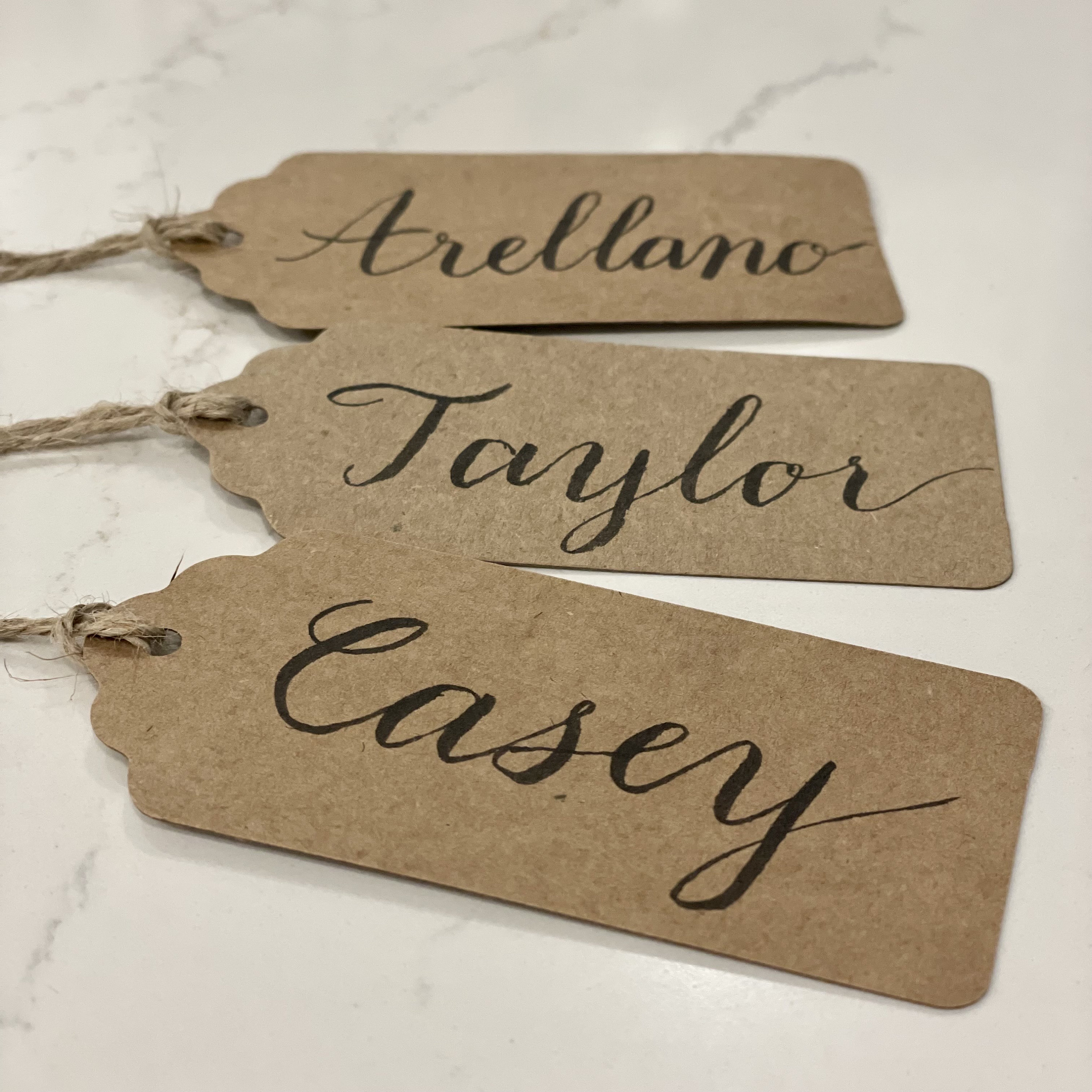 Handwritten Calligraphy Gift Tags | Personalized Kraft Tags - Etsy