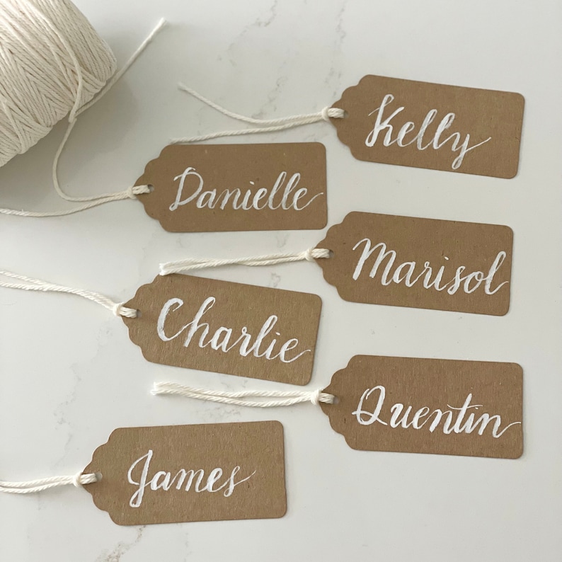 Handwritten Calligraphy Gift Tags | Personalized Kraft Name Tags - Etsy