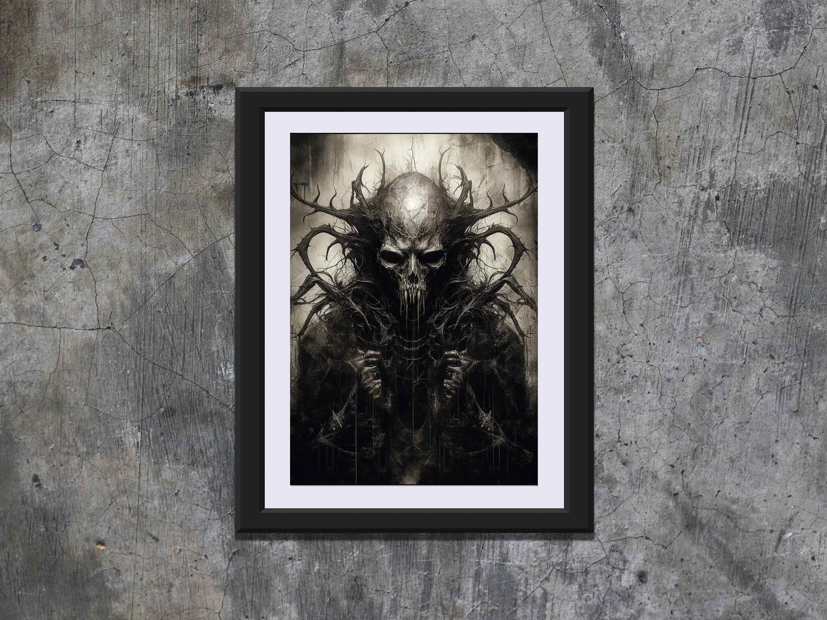 Inner Monster Dark Occult Print Gothic Skull Wall Art - Etsy