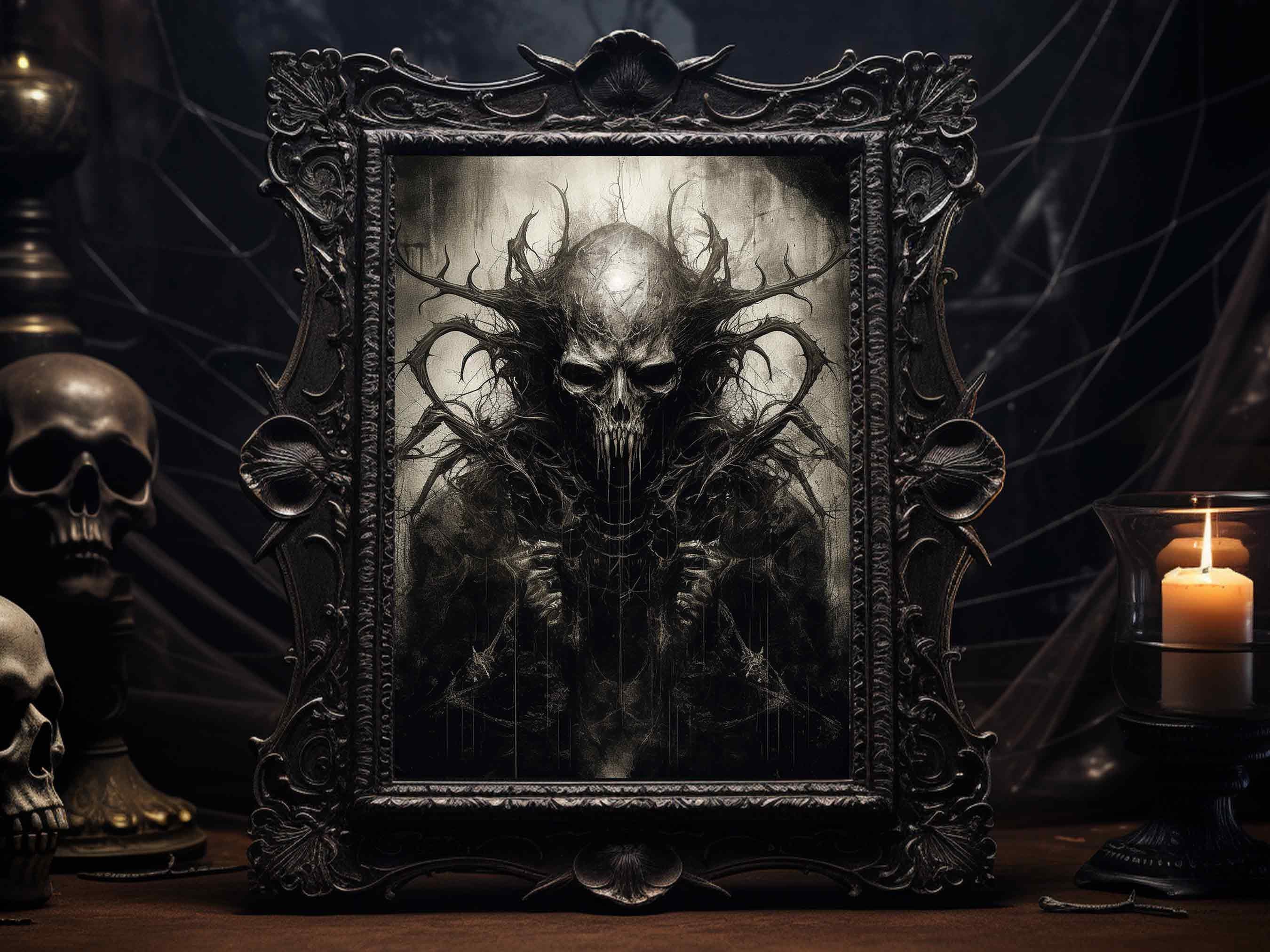 Inner Monster Dark Occult Print Gothic Skull Wall Art - Etsy