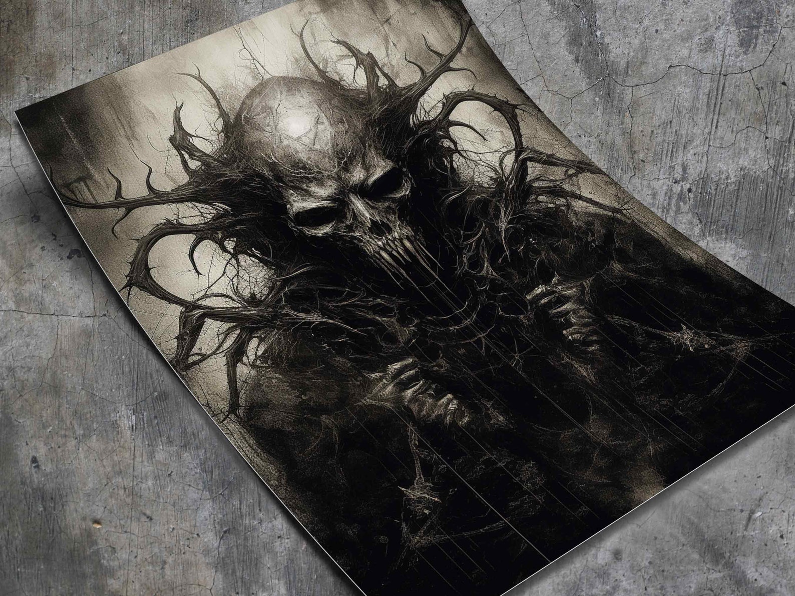 Inner Monster Dark Occult Print Gothic Skull Wall Art - Etsy