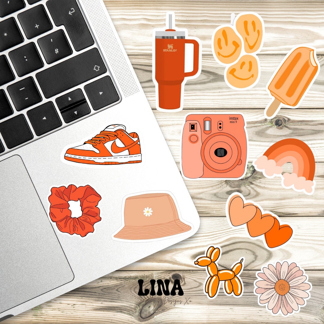 Orange Aesthetic Sticker / Preppy Girl Stickers / VSCO Sticker Pack ...