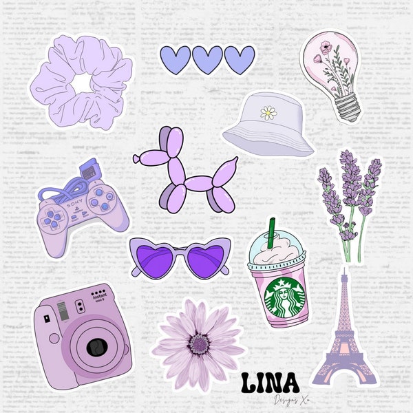 Purple Aesthetic Stickers - Etsy