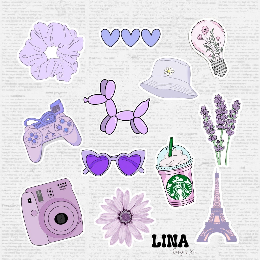 Purple Aesthetic Sticker / Preppy Girl Stickers / Starbucks Purple ...