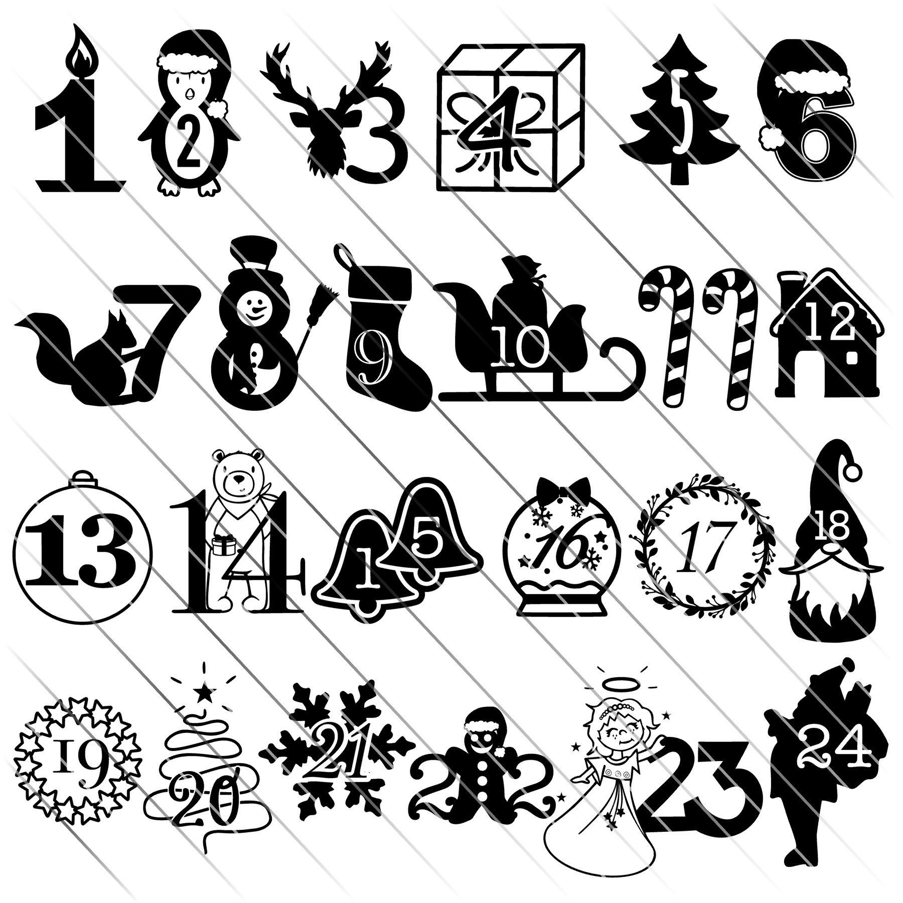 Advent Calendar, Plotter File, Laser File, Digi - Etsy