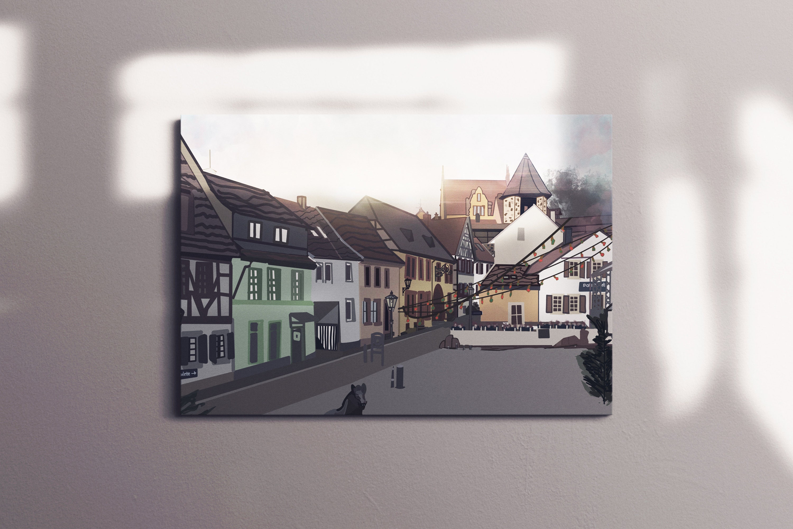 German Village Drawing, Digital Download, Wall Art, Digital File ...