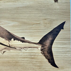 Great White Shark Wood Burning Pyrography Art "bruce" - Etsy