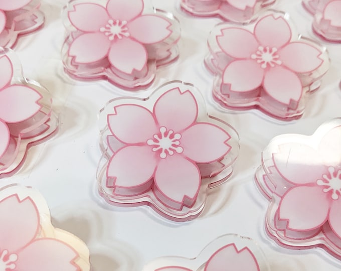 Sakura Flow Acrylic Clip Acrylic Double Sided Paper Clip - Etsy