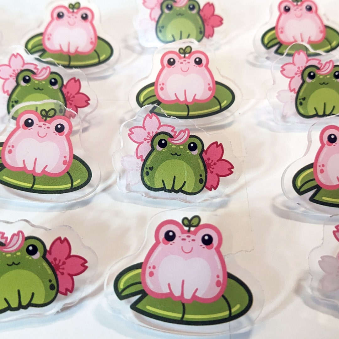 Sakura Froggy Pins Acrylic Pins 1.5 Inch Wide - Etsy