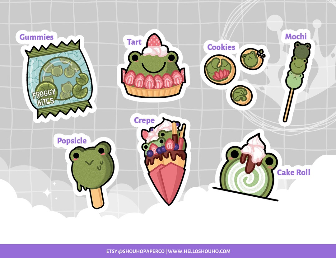 Froggy Snacks | Vinyl Waterproof Stickers | 2" in Size - Etsy