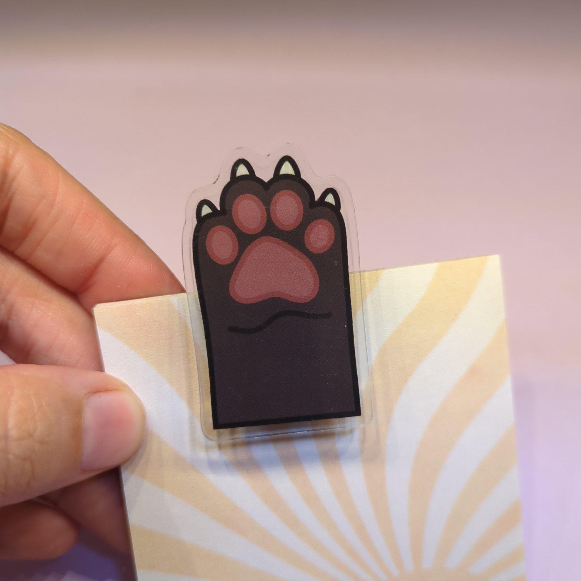 Acrylic Black Cat Paw Paperclip | Acrylic Double Sided Paper Clip - Etsy
