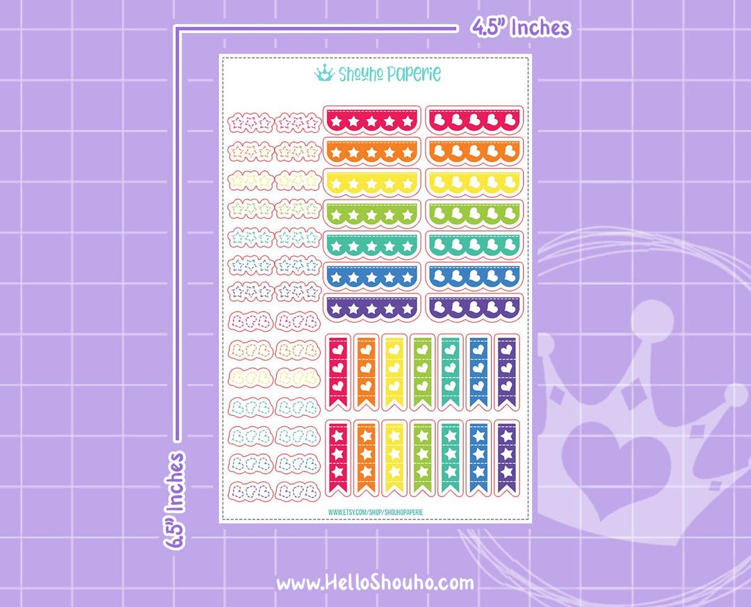 Heart & Star Colorful Checklist | Cut Planner Stickers - Etsy