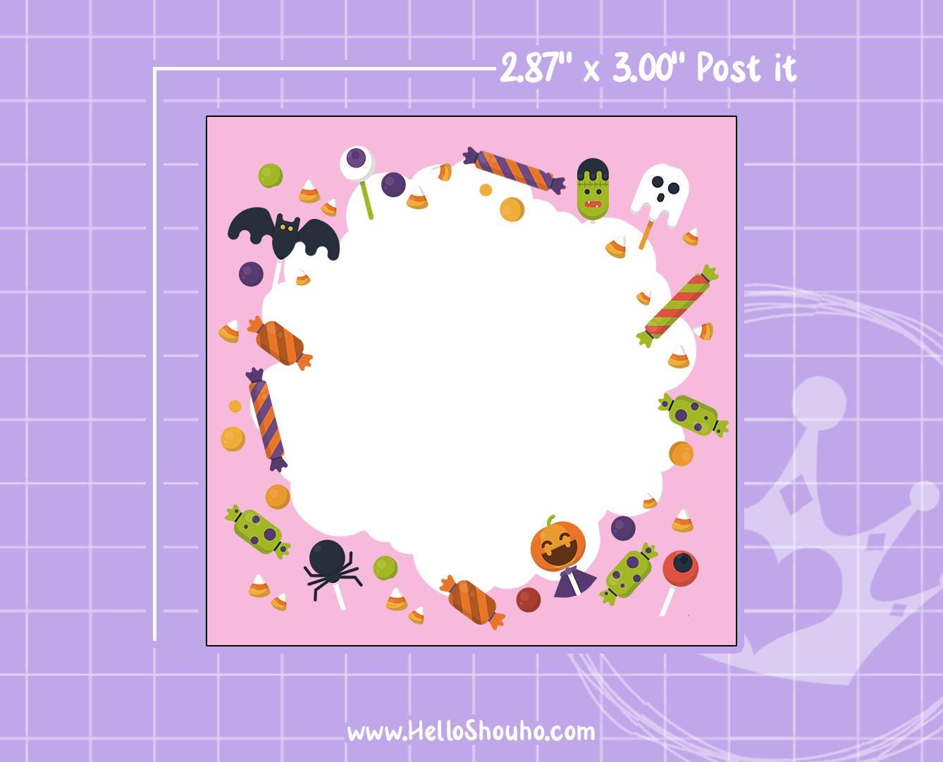 Halloween Candy Sticky Notes | Sticky Memo Pad | 50 Sheets - Etsy