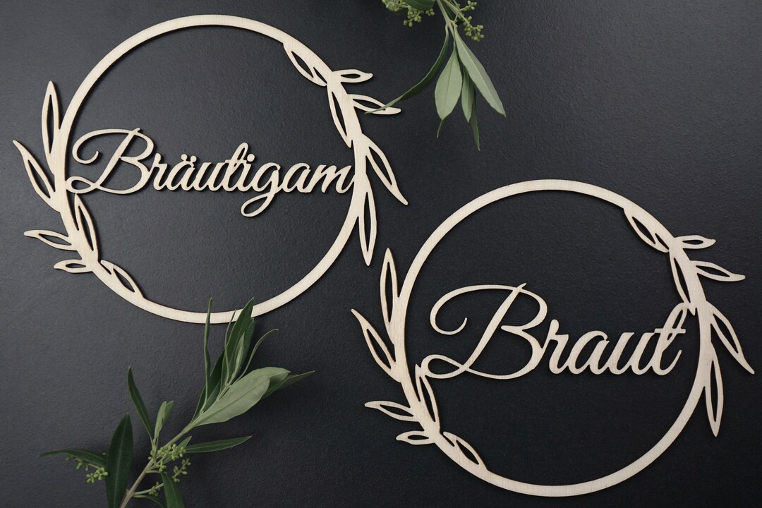 Bride & Groom Rings Set Wedding Loops Tires Lettering Newlyweds Chair ...