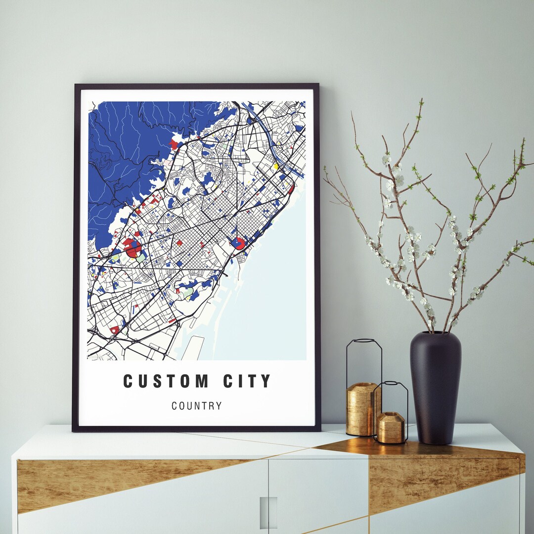 Custom City Map Print, Personalized Map Poster, Digital Download ...
