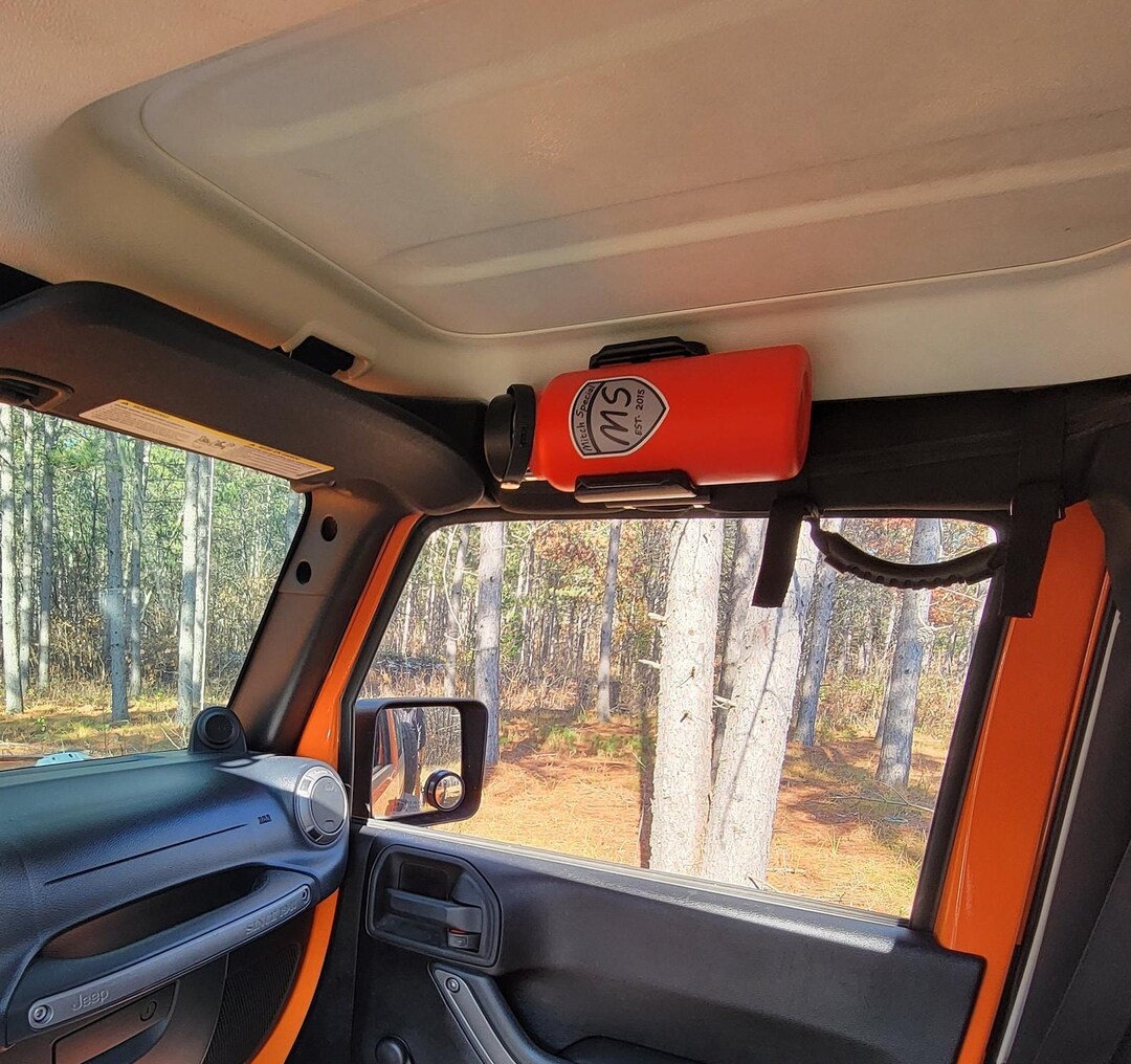 For Yeti and Hydro Flask JK/JKU Roll Cage Mounted Heavy Duty Water ...