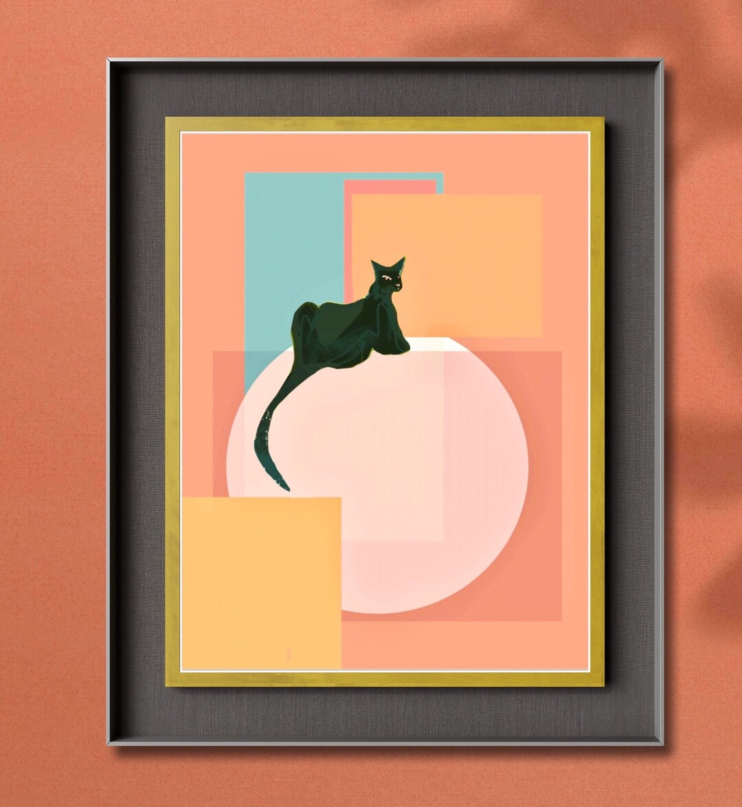 Geometric Panther Print | Jaguar Wall Art | Mid Century Modern Wall ...