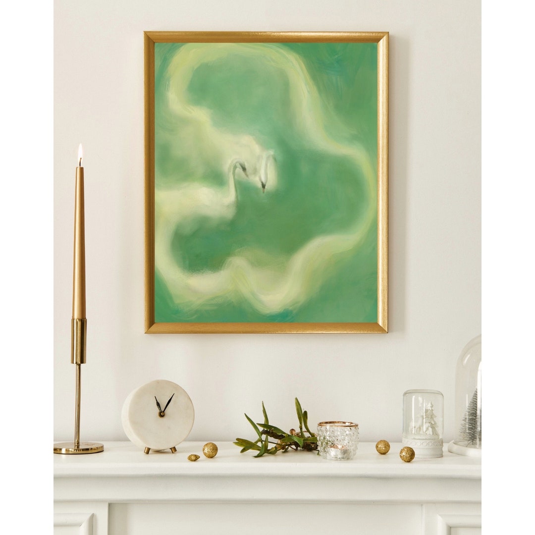 Swan Print - “swan Lake for Two” Artwork - Elegant Wall Decor ...