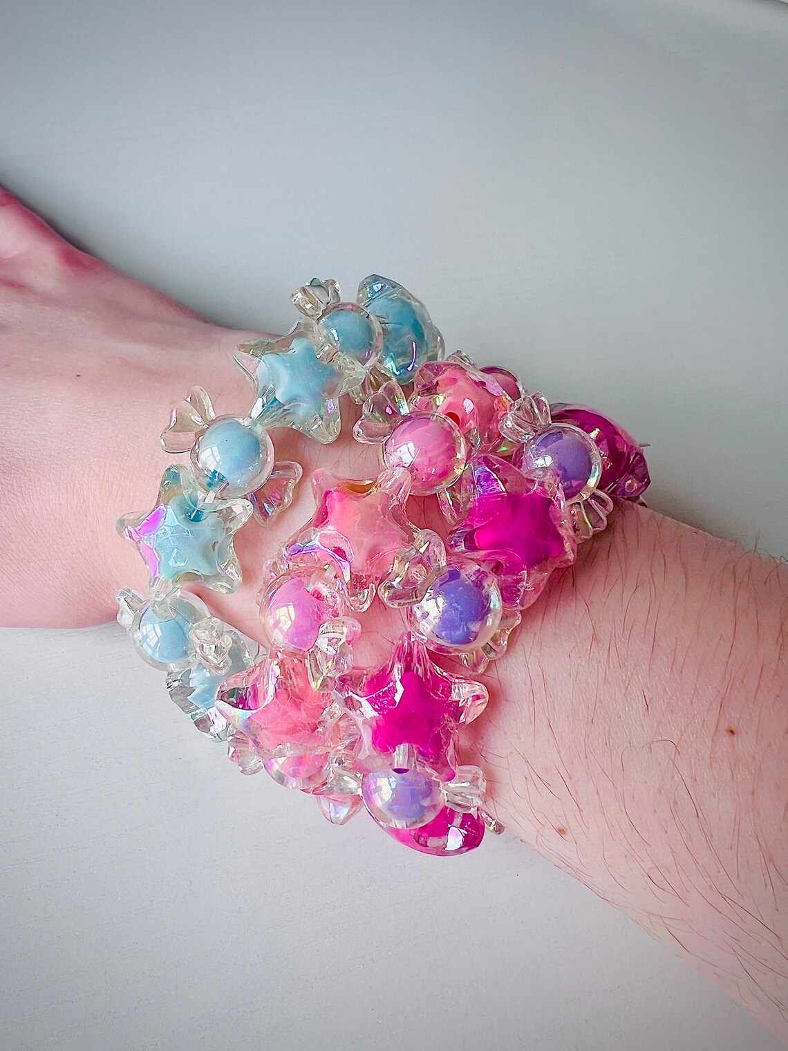 Kawaii Iridescent Star Candy Elastic Bracelets - Etsy
