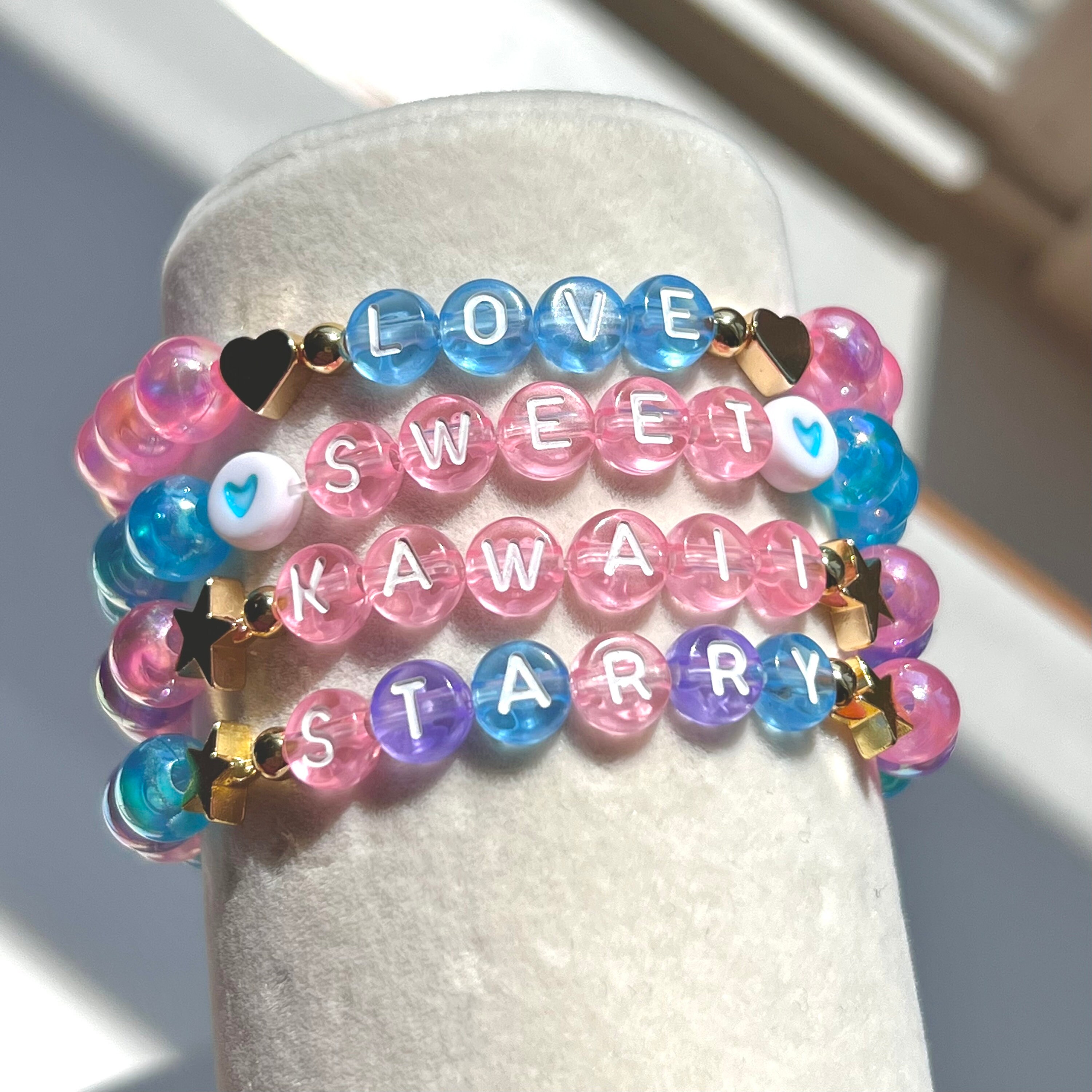 Beaded Bracelet, Kawaii Bracelet, Letter Bracelet, Word Bracelet ...