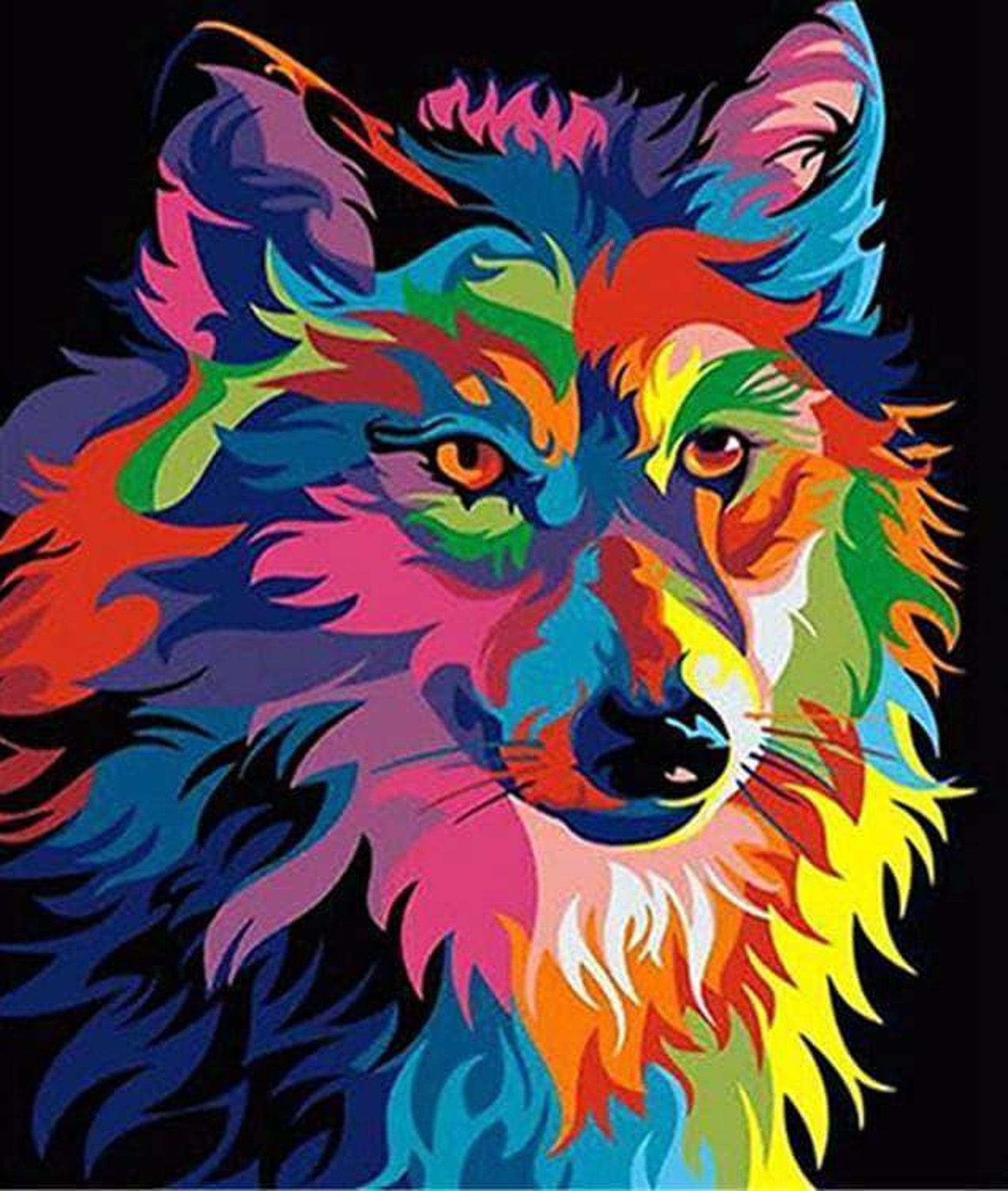Colorful Wolf 5D Diamond Painting Art Kit Full Square Round | Etsy