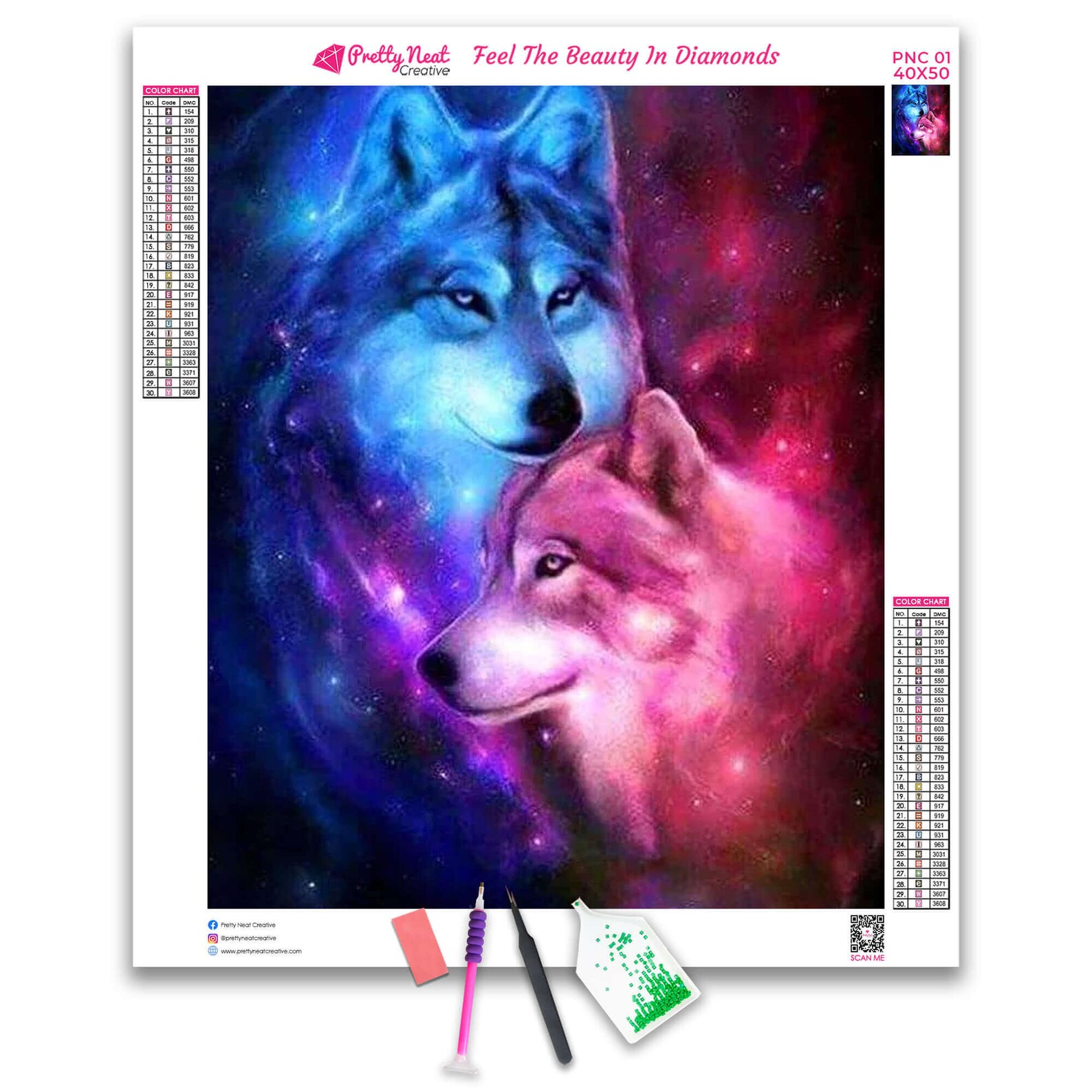 5D DIY Love Wolf Diamond Art Painting Kit Full Square Round | Etsy