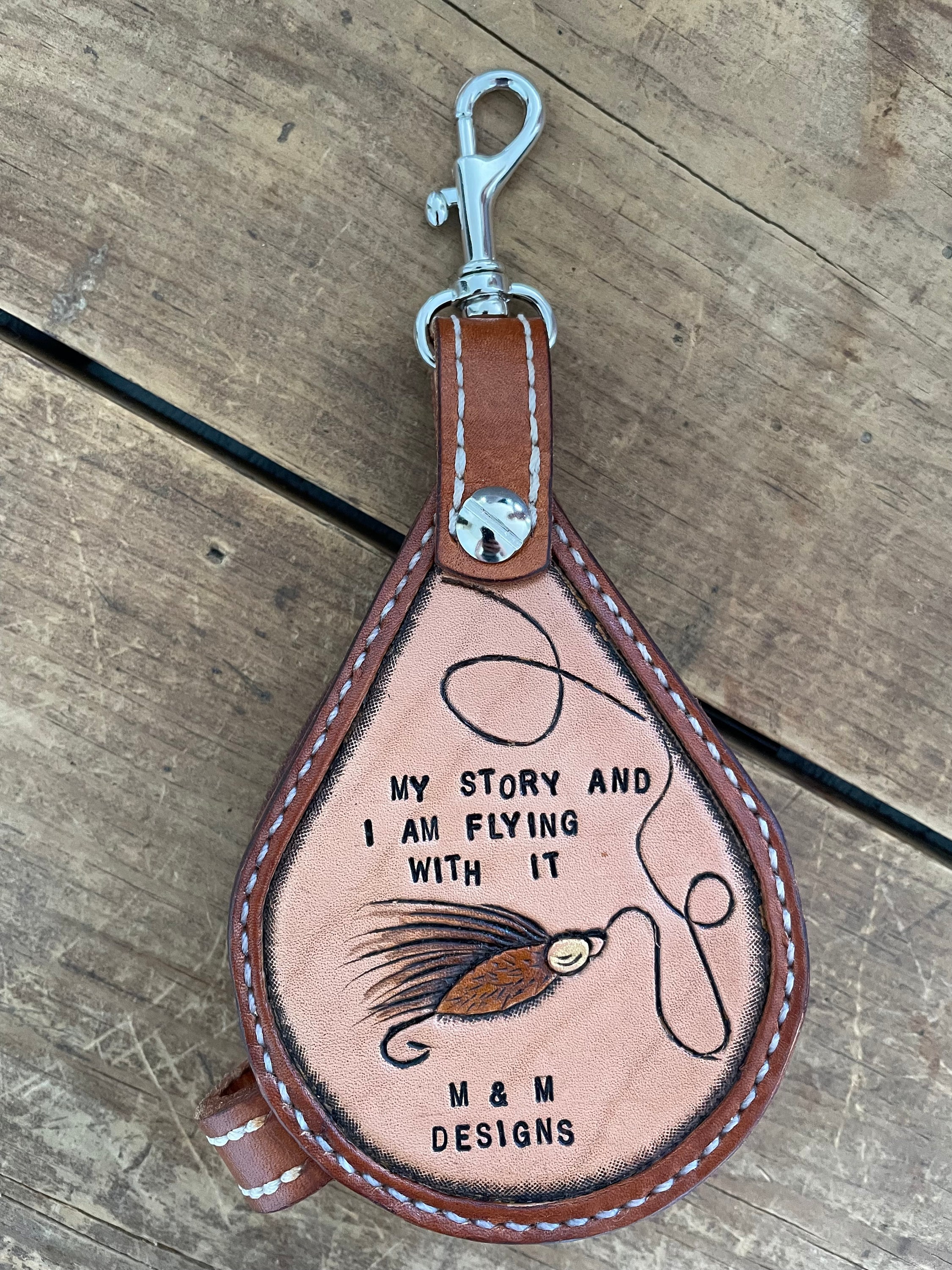 Tooled Leather Trout Fly Fishing Tie Holder - Etsy