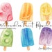 Watercolor Fruit Popsicles Clipart, PNG Files, Summer, 600dpi - Etsy