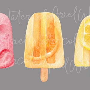 Watercolor Fruit Popsicles Clipart, PNG Files, Summer, 600dpi - Etsy