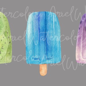 Watercolor Fruit Popsicles Clipart, PNG Files, Summer, 600dpi - Etsy