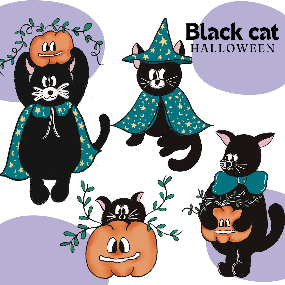Black Cat Clip Art, Boo Halloween PNG, Cute Cat,boo Png, Black Cat Png ...