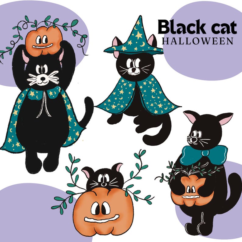 Black Cat Clip Art, Boo Halloween PNG, Cute Cat,boo Png, Black Cat Png ...