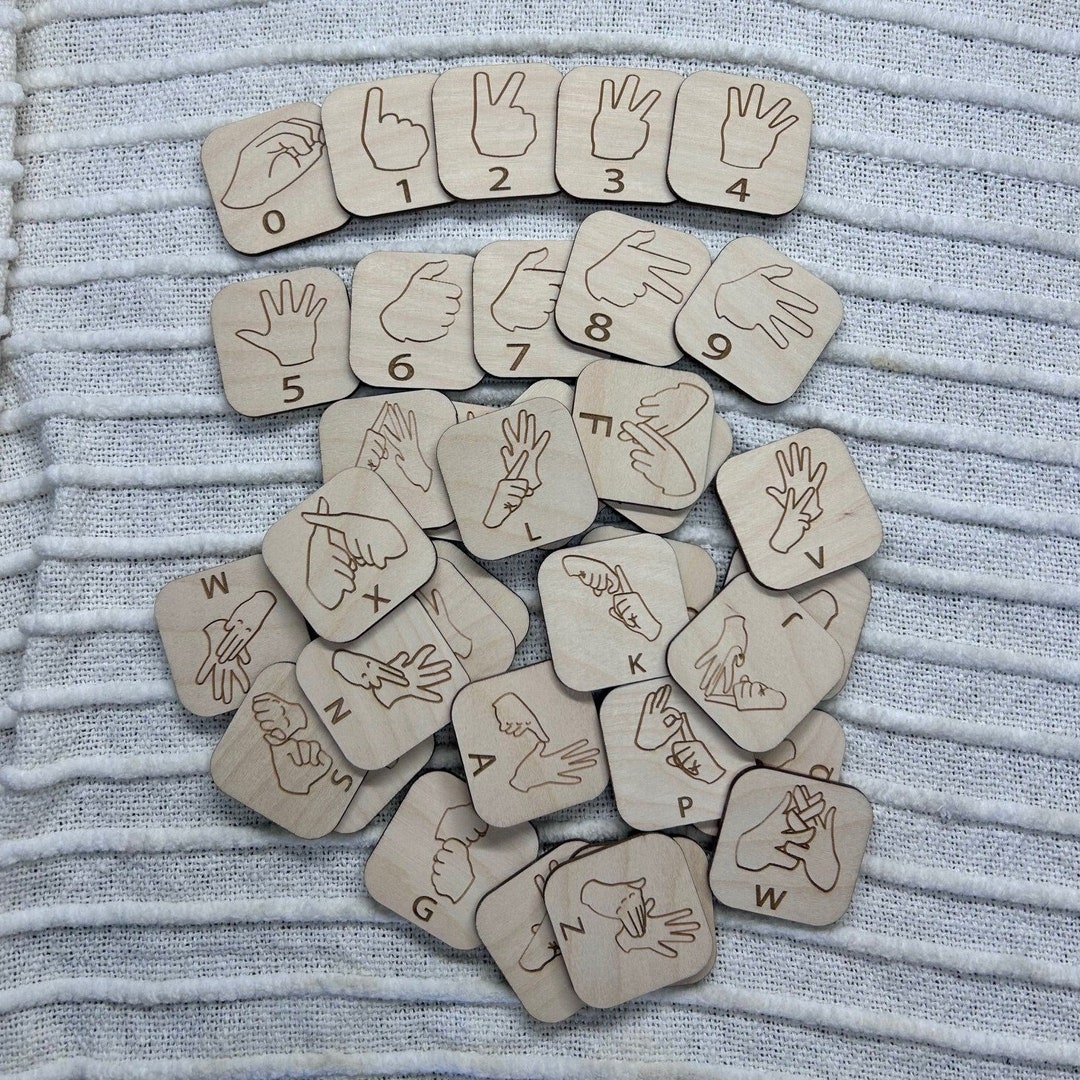 AUSLAN Alphabet and Number Tiles - Etsy