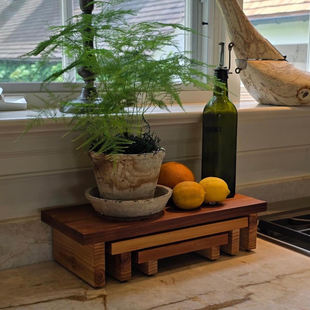 Cedar Nesting Riser | Raised Wooden Shelves for Kitchens, Grill Tables ...