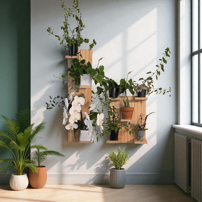 Farmhouse Plant Shelf | Accent Wall Shelf | Potted Plant Wall Shelf ...