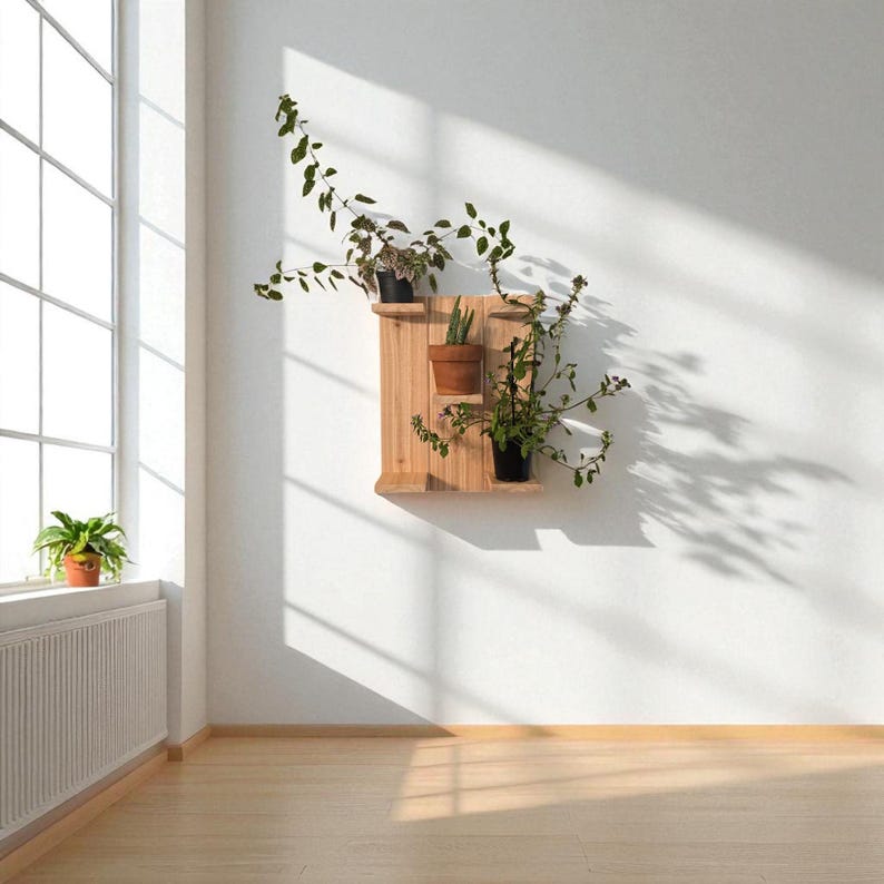 Farmhouse Plant Shelf | Accent Wall Shelf | Potted Plant Wall Shelf ...