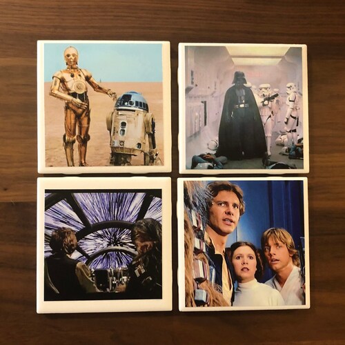 Star Wars Movie Coasters Set of 4 Drink Coasters Bar | Etsy