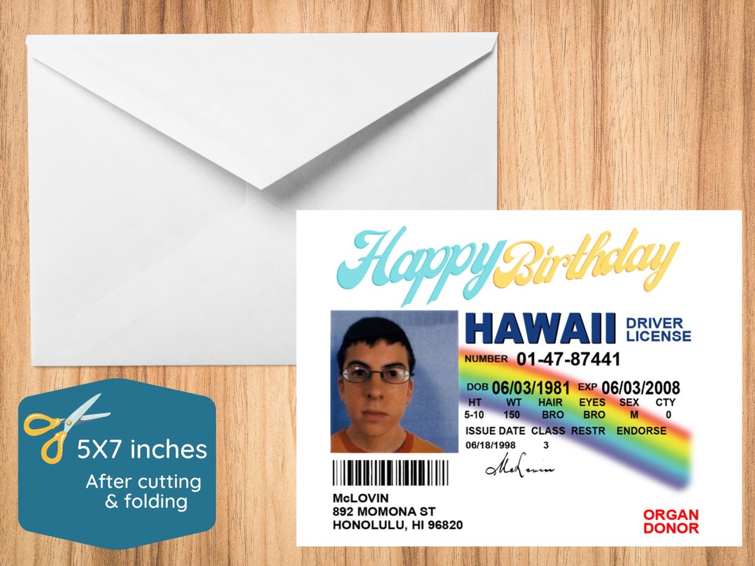 Superbad Mclovin Happy Birthday Card, Instant Download Card PDF 5x7. - Etsy