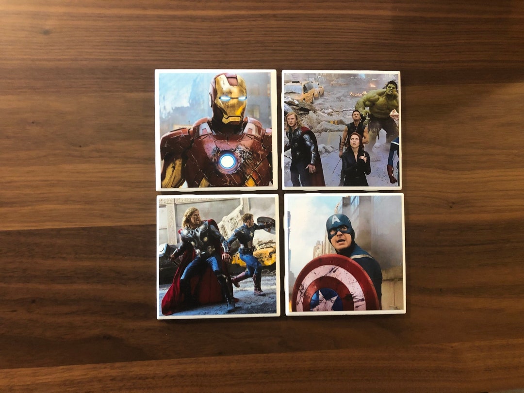 Avengers- Movie Coastera- Set of 4- Drink Coasters- Bar Coasters - Etsy