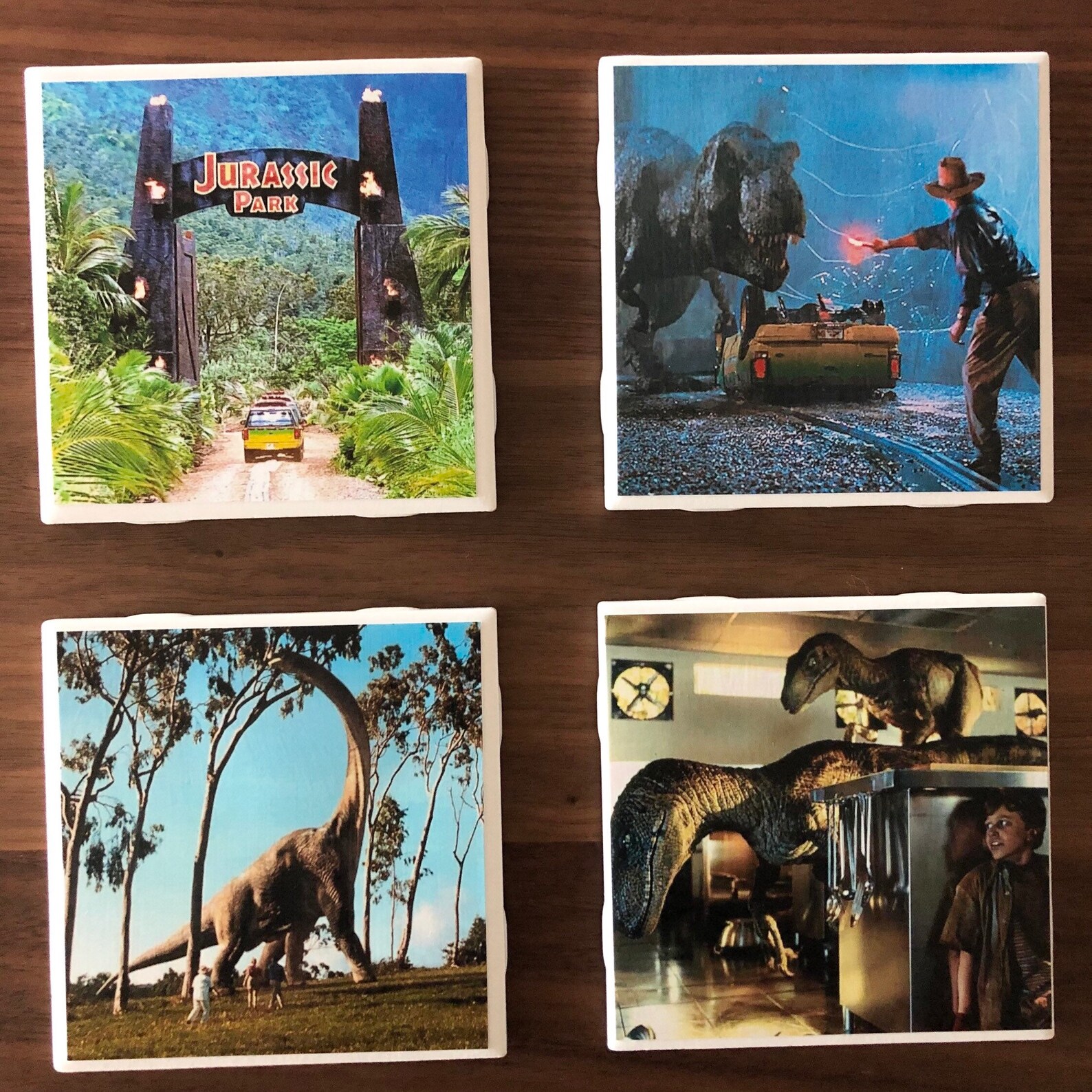 Jurassic Park Movie Coasters Drink Coasters Bar Coasters | Etsy