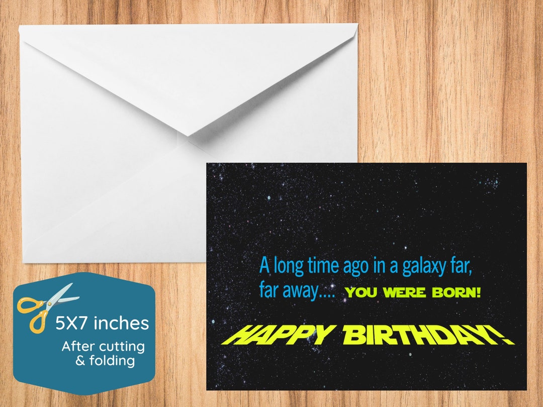 Star Wars Birthday Card- Printable Card, Instant Download Card, PDF 5x7 ...
