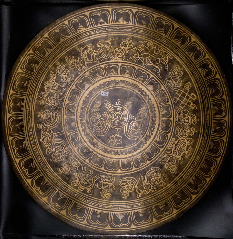 27 Inch Large Gong Bell, Special Hand-carved Gong Bell, Meditation ...