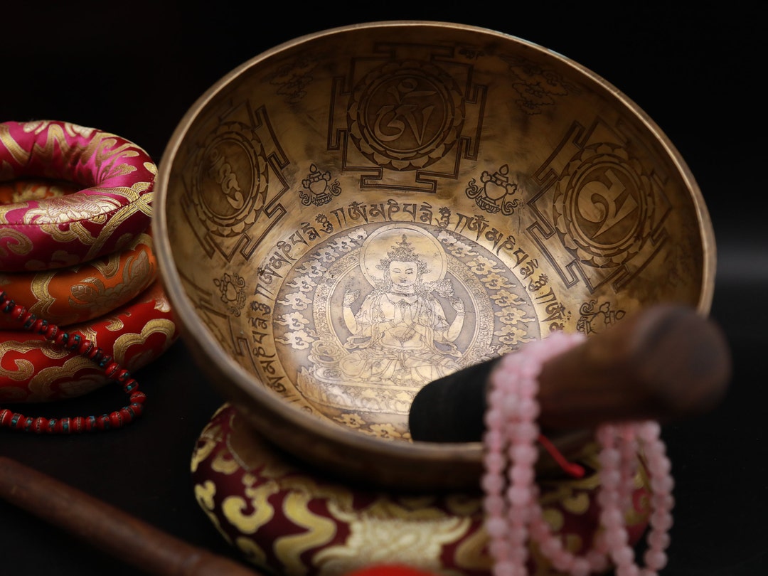 10 Inch Astamangala Singing Bowl Tibetan Singing Bowl - Etsy